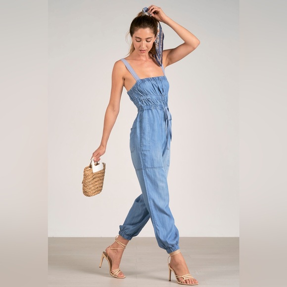 Elan | Pants & Jumpsuits | Elan Light Wash Jumpsuit D7117 | Poshmark
